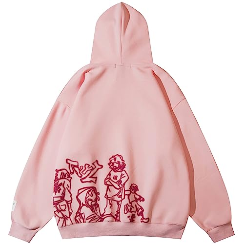 NECHARI Women's Y2K Full Zip Up Hoodie Over Face Rhinestone Pattern Print vintage Pullover Aesthetics Design Oversized Harajuku Jacket
