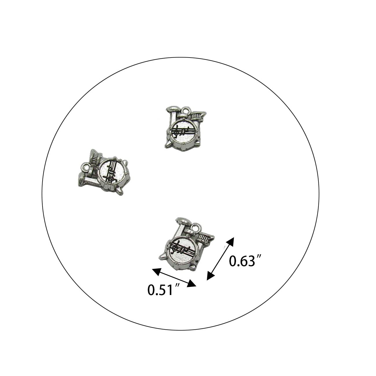 FAIWAWU 40 Pcs Silver Drum Set Charm Music Charms Pendant for Jewelry Making Necklace Bracelet Earrings