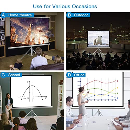 XXXDXDP 60-100 Inch 16:9 Portable Indoor Outdoor Projector Screen Matte White Fabric Fiber Screen with Pull Up Foldable Stand Tripod ( Size : 100 inch )