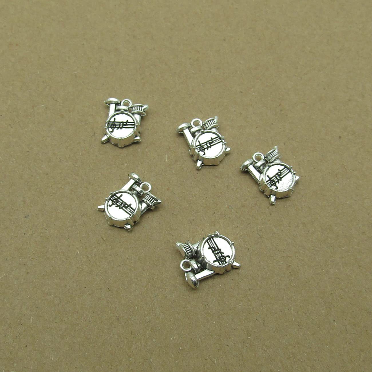 FAIWAWU 40 Pcs Silver Drum Set Charm Music Charms Pendant for Jewelry Making Necklace Bracelet Earrings