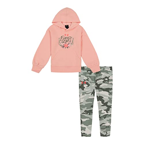 Under Armour Girls Hoodie Set, Bottoms & Lightweight Relaxed Fit Clothing Set, Pink Fizz Camo, 2T US