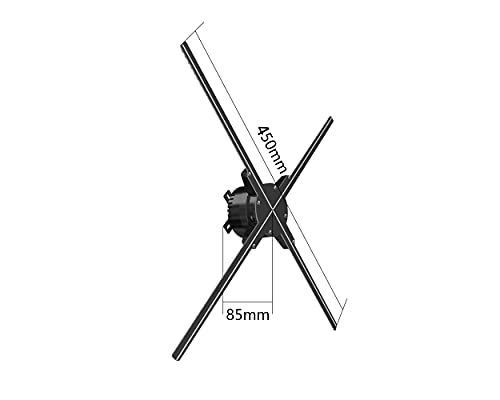 17.7 inch HD 3D Hologram Fan Projector Halloween Display 65s WiFi Bluetooth Can Be Found Projector Lamp 1400P Hi-Resolution Holographic Projector Fan is Best for Business,Store,Shop,Bar(17.7 inch HD)