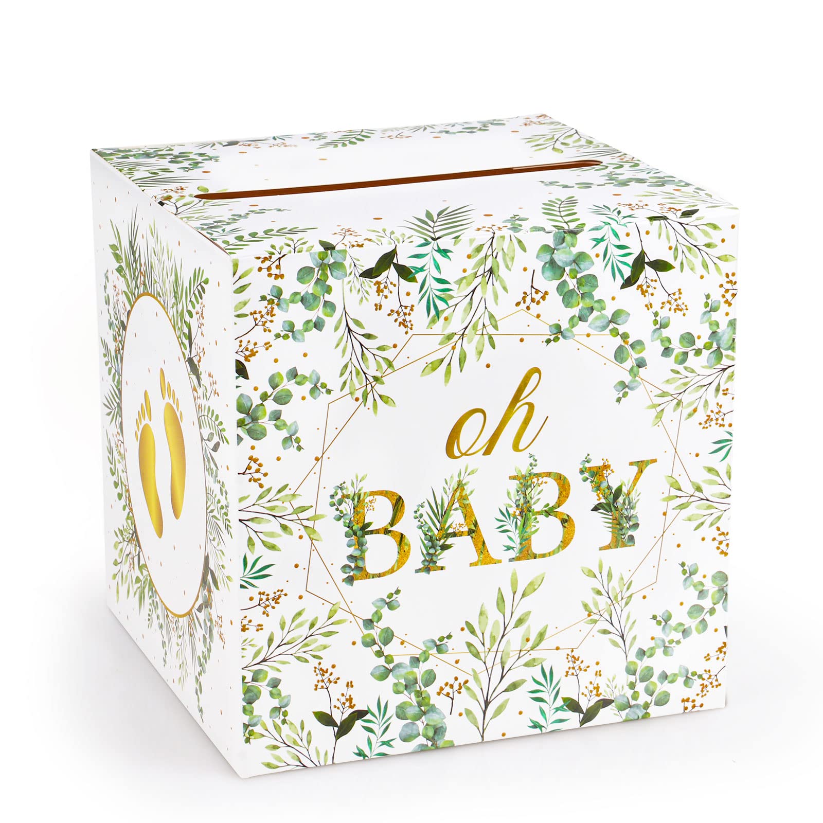 Floral Baby Shower Card Box Favors Post Box Cardboard Receiving Money Box Holder for Reception, Baby Showers, Anniversary, Baby Birthday Party Table Centerpiece Decorations