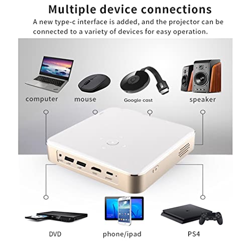 GXBPY S350 Mini Dlp Projector Smart Tv Android 9.0 WiFi Pico Protable 1080p Outdoor 4k Cinema for Smartphone (Color : D)
