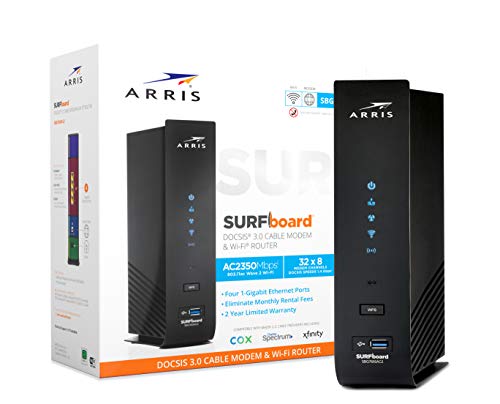 ARRIS Surfboard SBG7600AC2 DOCSIS 3.0 Cable Modem & AC2350 Dual-Band Wi-Fi Router, Approved for Cox, Spectrum, Xfinity & Others (Black) & Roku Express 4K+ 2021 | Streaming Media Player HD/4K/HDR