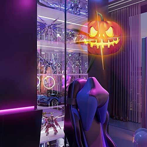 17.7 inch HD 3D Hologram Fan Projector Halloween Display 65s WiFi Bluetooth Can Be Found Projector Lamp 1400P Hi-Resolution Holographic Projector Fan is Best for Business,Store,Shop,Bar(17.7 inch HD)
