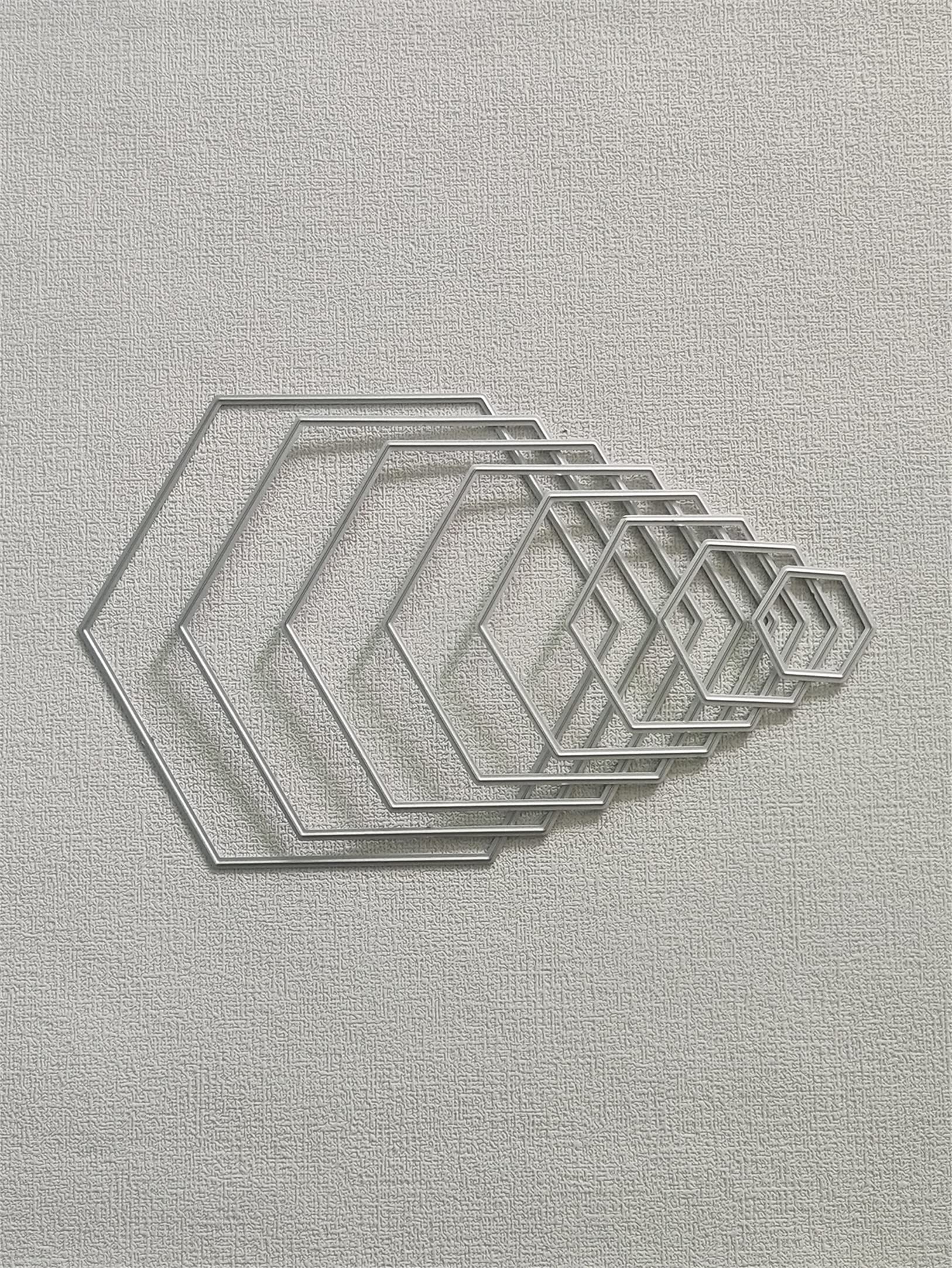 FAWENUCY Scrapbooking Die-Cuts, Layering Frame Metal Cutting Dies for Card Making, Paper Craft Punch Template, Background Embossing Stencils, DIY Album Décor (8 Pcs Hexagon-11.7x10.2cm)