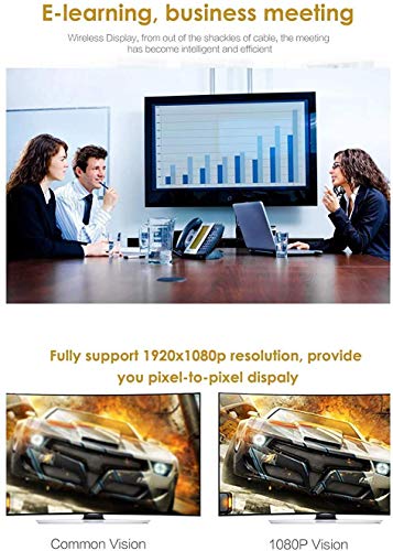 WiFi Wireless Display Dongle 1080P Mini Receiver Sharing HD Video from Projectors Cell Phones Tablet PC Support Airplay/ Chromecast/Chromecast Tv/Miracast/Miracast Dongle for Tv