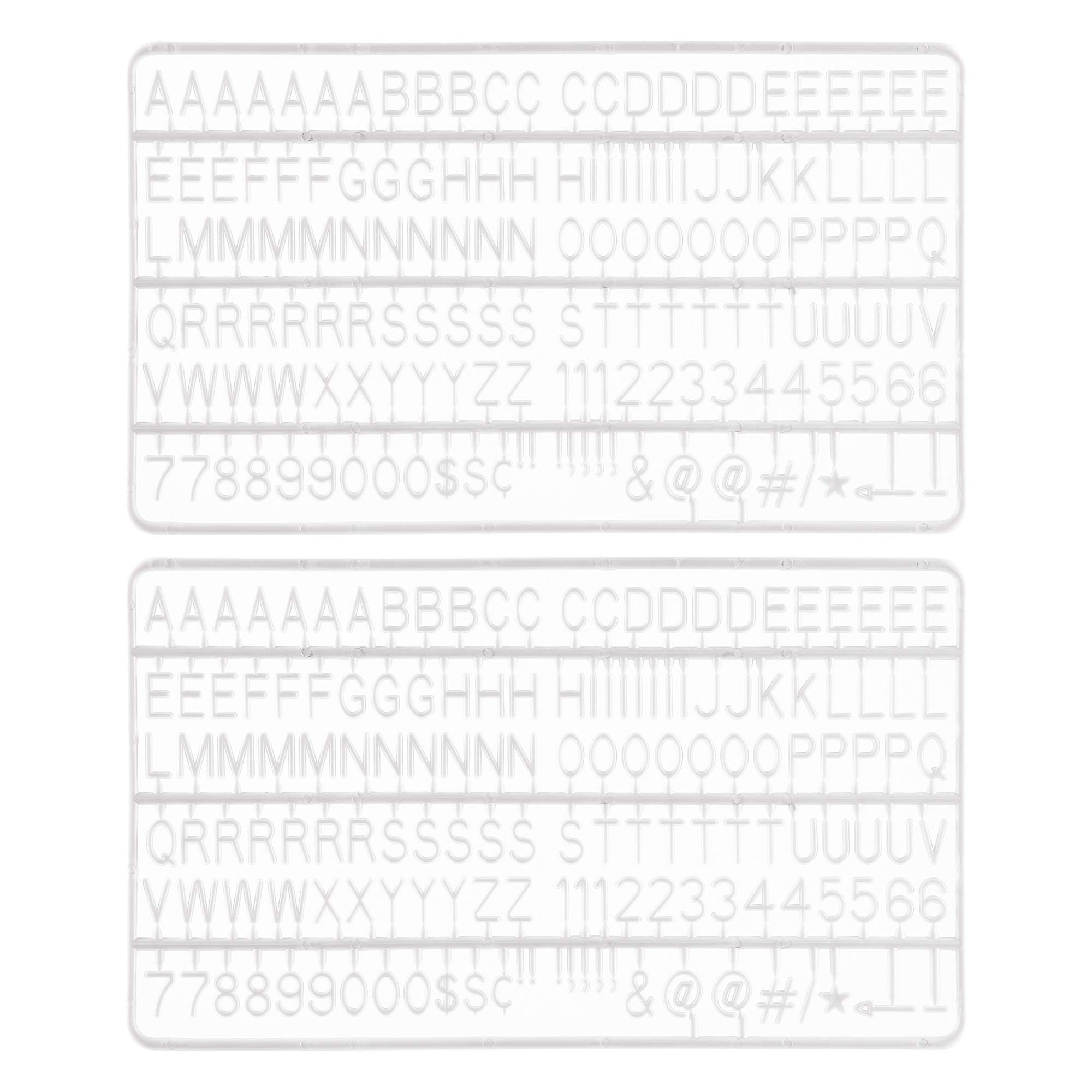 3/4 Inch Letters for Flet Letter Boards,300 Pieces Including Letters, Numbers & Symbols for Changeable Plastic Message Boards (White)