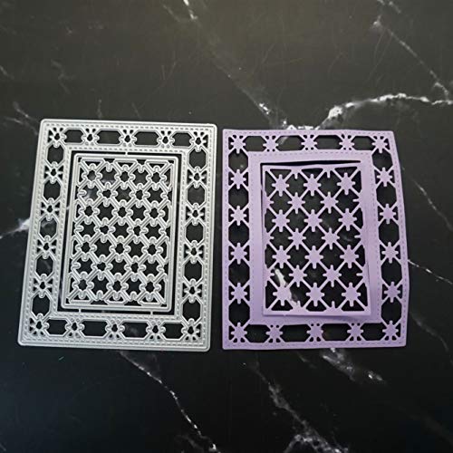 Metal Nested Die Cuts Lace Frame Background Cutting Dies Embossing Stencil Template for Card Making Scrapbooking Paper Craft Album Stamps DIY Birthday Décor