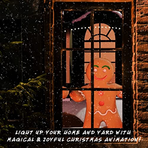AAXA CP3 Holiday Projector for Festive Holiday Windows, HD 1080p Support LED Portable Projector with 5 Onboard HallowFX Christmas Holiday Effects, Built-in Speaker