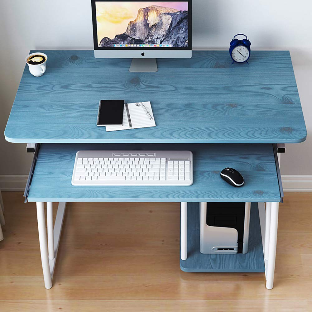 RICHLN Pc Laptop Table Workstation with Storage Shelves for Small Place,Compact Home Office Desk,Computer Desk with Pullout Keyboard Tray