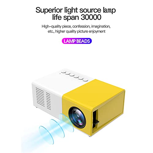 Mini Projector Portable Projector Supports Hd 1080p Outdoor Mobile Power Supply Camper Apartment Classroom Must Haves Electronics Tech Gadgets Birthday Gifts for Men Personalized Gifts (Yellow)