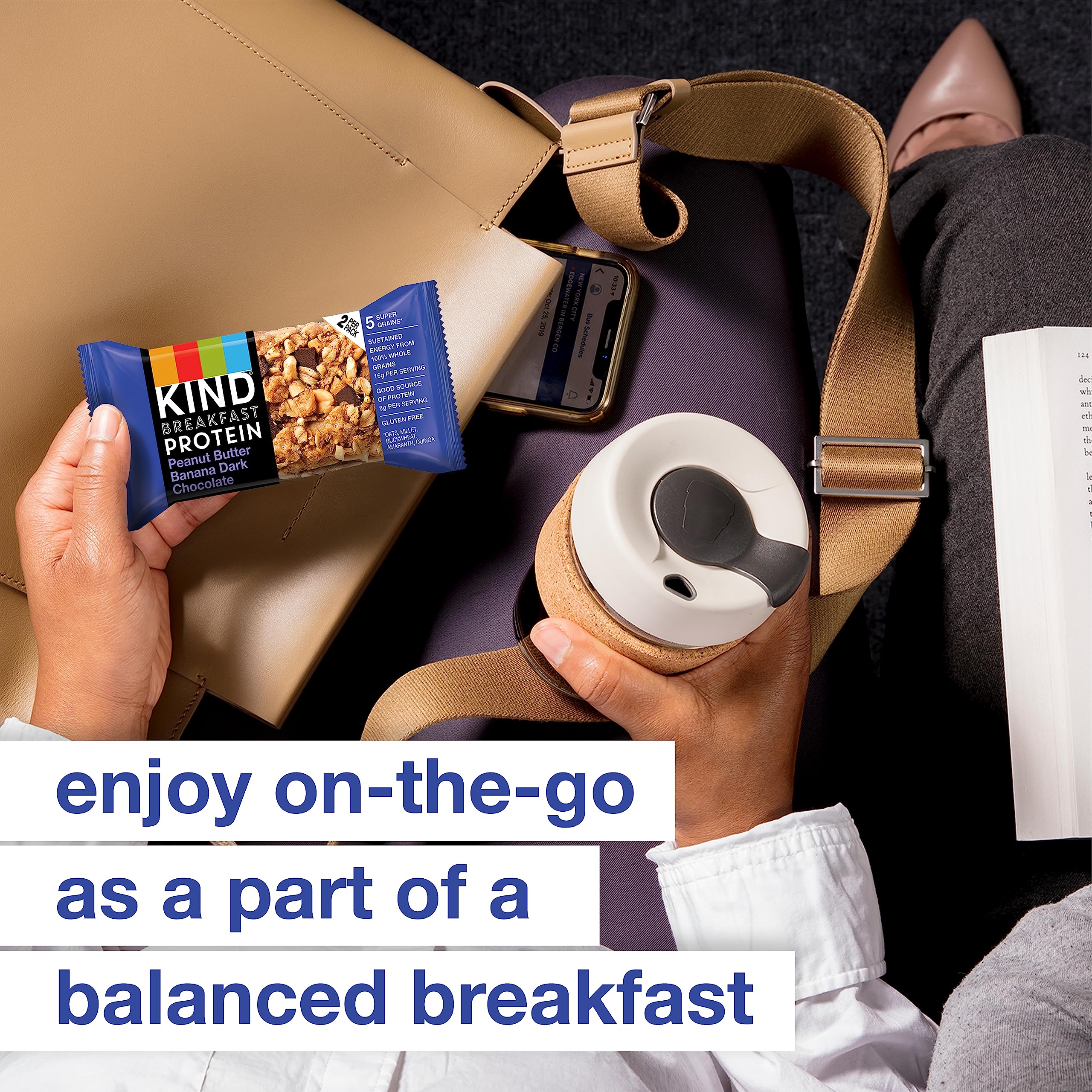 KIND Breakfast, Healthy Snack Bar, Peanut Butter Banana Dark Chocolate, Gluten Free Breakfast Bars, 8g Protein, 1.76 OZ Packs (30 Count)