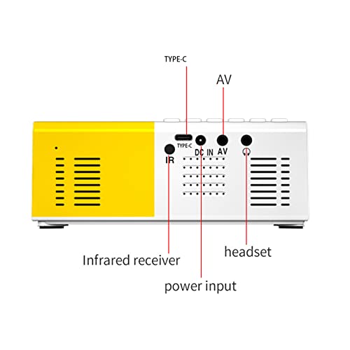 Mini Projector Portable Projector Supports Hd 1080p Outdoor Mobile Power Supply Camper Apartment Classroom Must Haves Electronics Tech Gadgets Birthday Gifts for Men Personalized Gifts (Yellow)