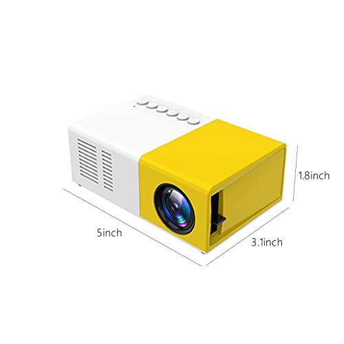 Mini Projector Portable Projector Supports Hd 1080p Outdoor Mobile Power Supply Camper Apartment Classroom Must Haves Electronics Tech Gadgets Birthday Gifts for Men Personalized Gifts (Yellow)