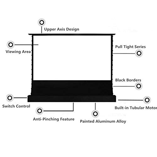 IULJH 4K 16:9 Electric Motorized Floor Rising Projector Projection Screen Black Crystal ALR Screen for Long Throw Projector (Size : 106 inch)