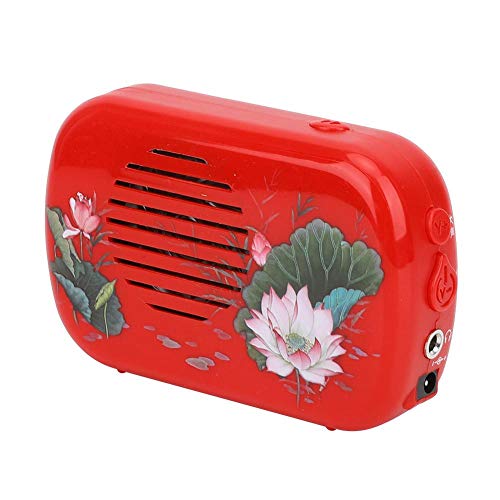 GLOGLOW Buddha Music Player, Portable 22 Buddhist Songs Player Machine for Household Travel Temple(Jujube Red)(Red)