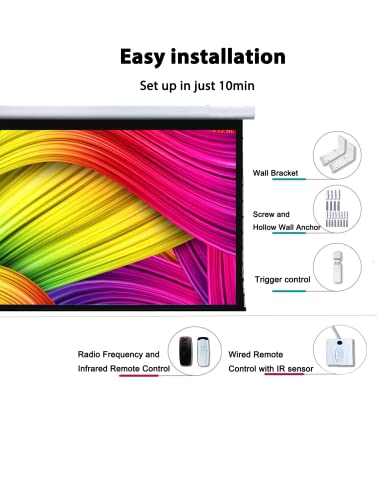 NovaScreen Spectrum Tab-Tension, 92-inch, Active 3D 1080 8K Ultra HD [16:9]. Electric Motorized Projector Screen, Indoor/Outdoor Projector Movie Screen for Home Theater.…