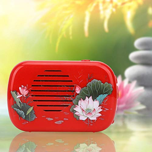 GLOGLOW Buddha Music Player, Portable 22 Buddhist Songs Player Machine for Household Travel Temple(Jujube Red)(Red)