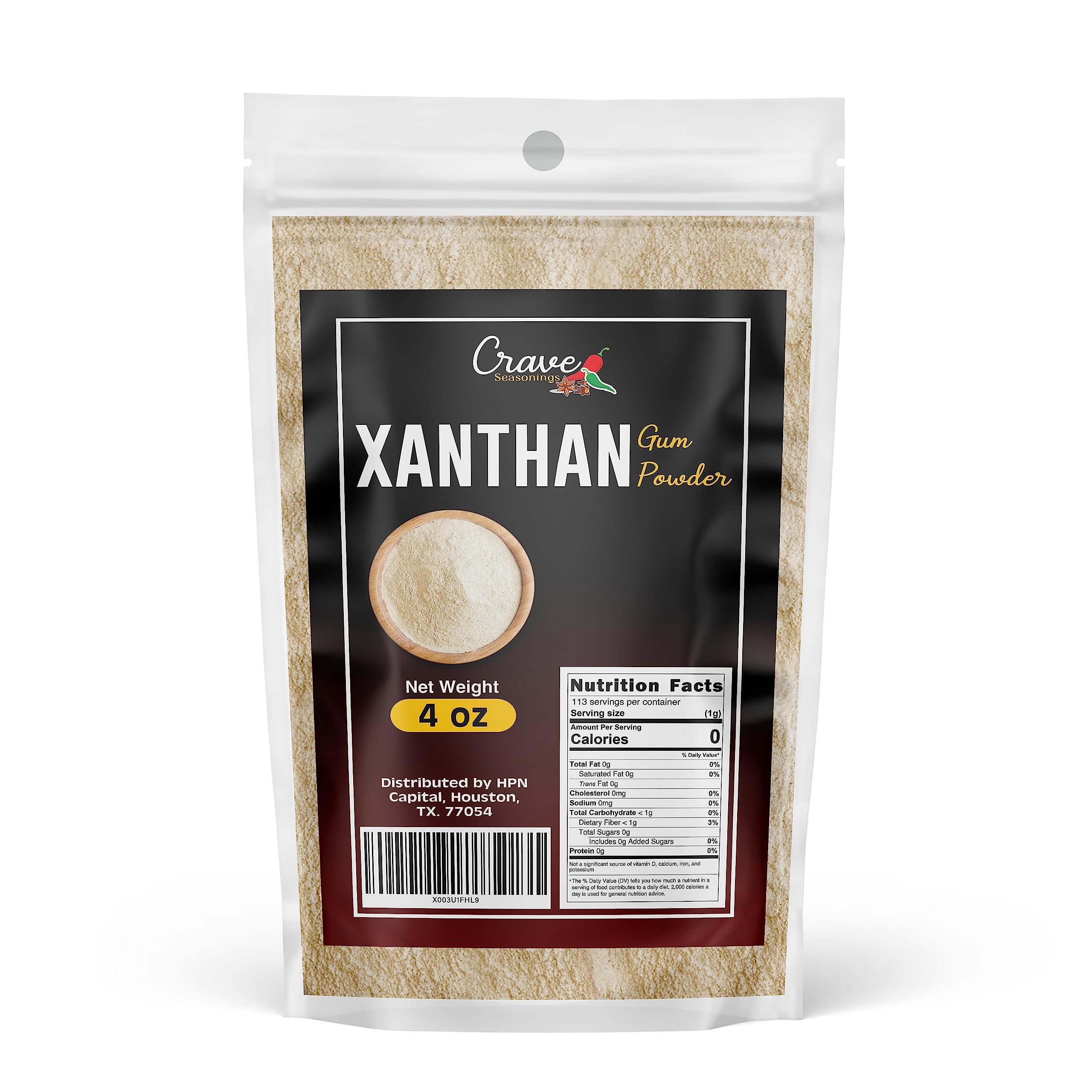 Pure Xanthan Gum 4 oz - Thickener Powder, Keto Friendly - Premium Quality Food Grade Baking - by Crave Seasonings