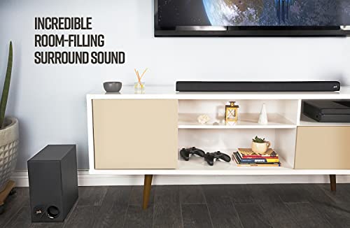 Polk Audio Signa S2 Ultra-Slim TV Sound Bar | Works with 4K & HD TVs | Wireless Subwoofer | Includes HDMI & Optical Cables | Bluetooth Enabled, Black