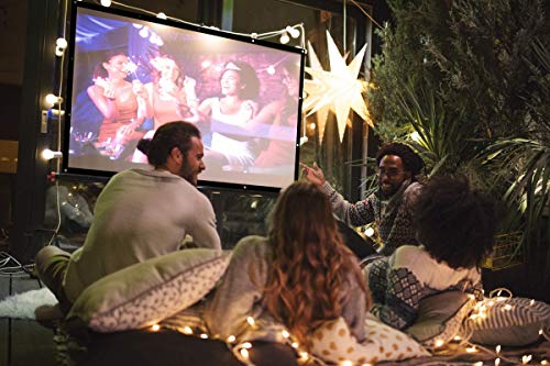 NIERBO 200 Inch Large Huge Projector Screen Big 16:9 3D Movie Screen of Canvas Material Projection Screen HD for Outdoor Indoor Home Theater Church with a Black Projector Bag Not Include Mount