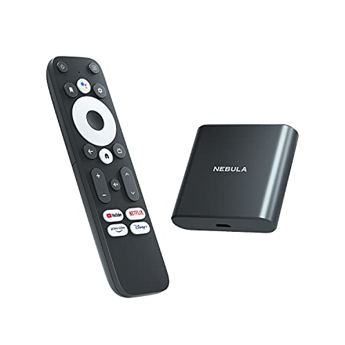 Nebula 4K Streaming Dongle with HDR, Android TV Box, 7000+ Apps, Compatible with Google Assistant and Chromecast, Supports Dolby Digital Plus, Plug-in Smart TV with 2GB RAM and 8GB ROM Storage