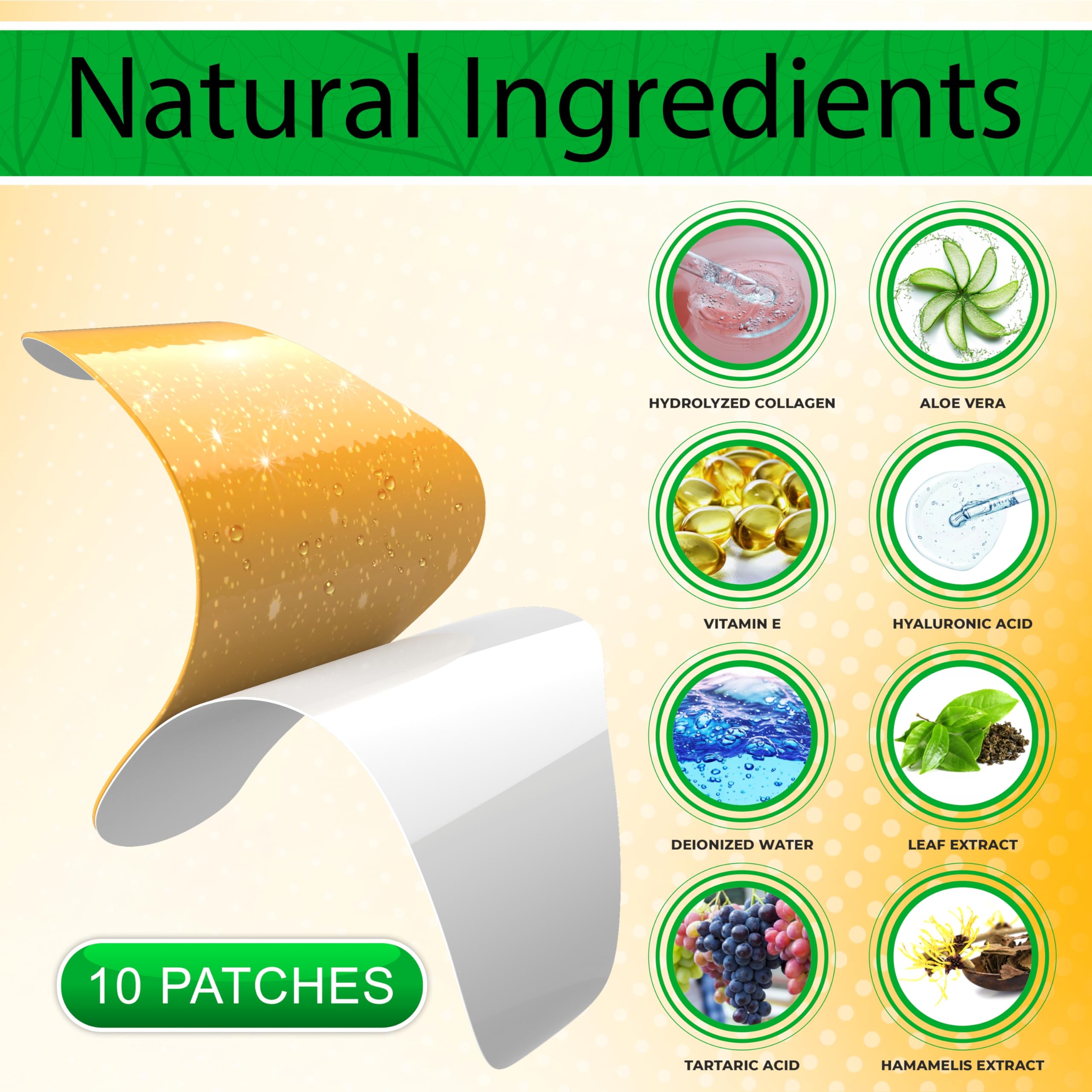 NBCT Collagen Smile Line Wrinkle Patches with Hyaluronic Acid, Aloe Vera, Vitamin E, Skin Safe & Botox Alternative