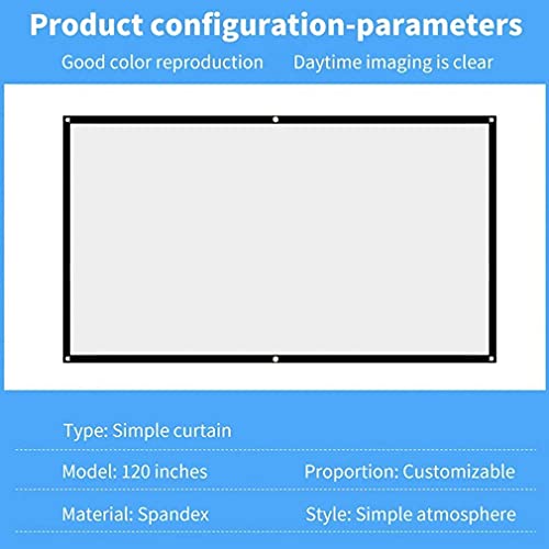 FMOGE Led Projector Screen Portable 16:9 Polyester Outdoor Movie Screen for Travel Home Theater (Size : 150 inch)