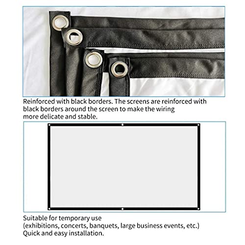 FMOGE Led Projector Screen Portable 16:9 Polyester Outdoor Movie Screen for Travel Home Theater (Size : 150 inch)