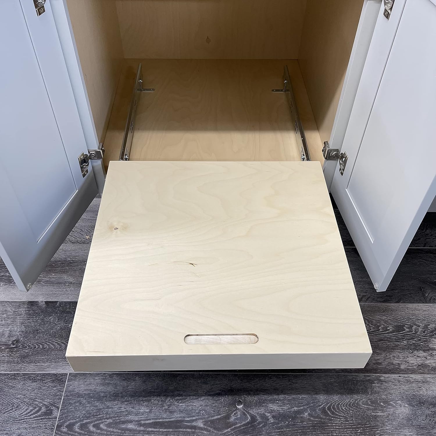 Sublime Design 19" Wide - Printer Pull Out Tray - Slide Out Shelves - Baltic Birch Wood Drawer for Printers (Classic Design, 19" Inches Wide)