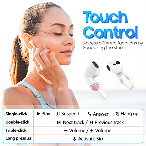 novlistve Wireless Earbuds Bluetooth Headphones 36H Play Time 5.0 Bluetooth with Wireless Charging Case, IPX6 Waterproof Sweat-Proof Earphones True Wireless Earbuds, in-Ear Earbuds for Working Sports