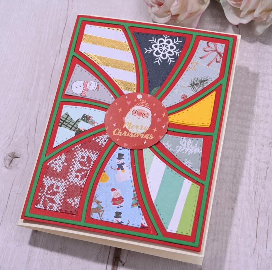 Rectangle Grid Frame Cutting Die Cuts, DIY Crafts Template Stitched Whirl Rectangle Frame Scrapbook Cards Cutting Dies Cut Stencils for DIY Embossing Card Making Decorative Paper Dies Scrapbooking
