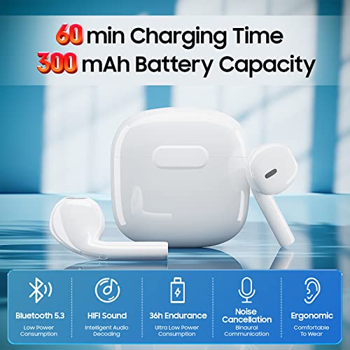novlistve Wireless Earbuds Bluetooth Headphones 36H Play Time 5.0 Bluetooth with Wireless Charging Case, IPX6 Waterproof Sweat-Proof Earphones True Wireless Earbuds, in-Ear Earbuds for Working Sports