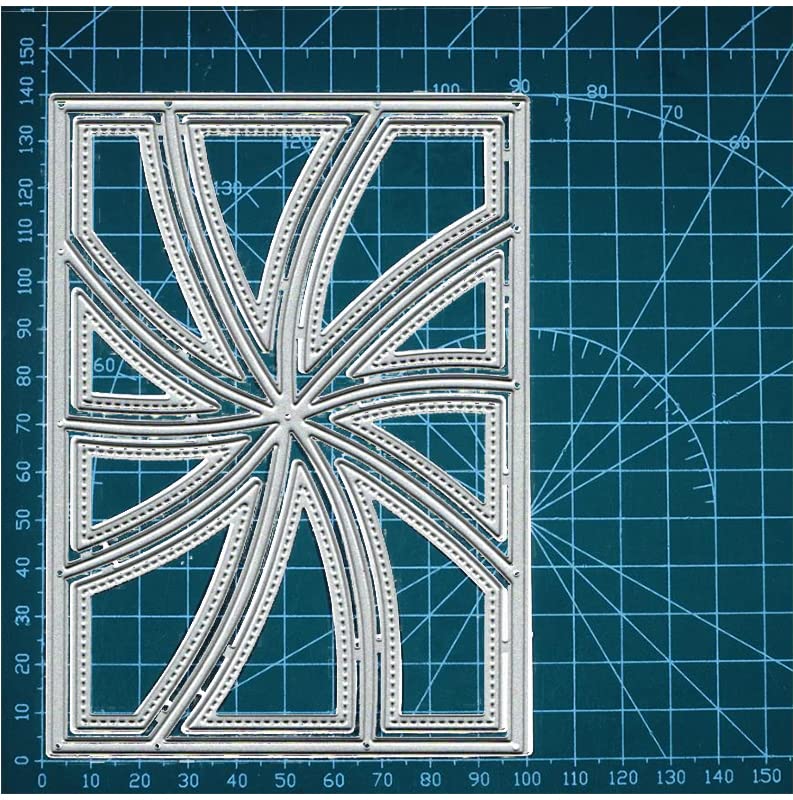 Rectangle Grid Frame Cutting Die Cuts, DIY Crafts Template Stitched Whirl Rectangle Frame Scrapbook Cards Cutting Dies Cut Stencils for DIY Embossing Card Making Decorative Paper Dies Scrapbooking