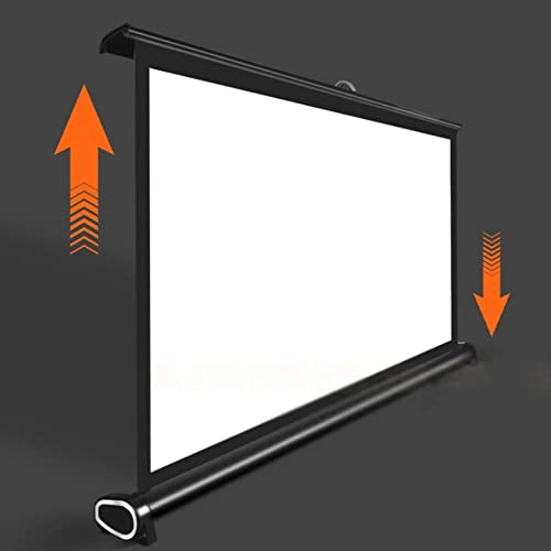 LISSY Portable Projector Screen 30/40/50 Inch Mobile Tabletop Projection Screen Manual Pull Up HD Screen for Travel Camping Business Home Cinema (Size : 40inch-16:9)