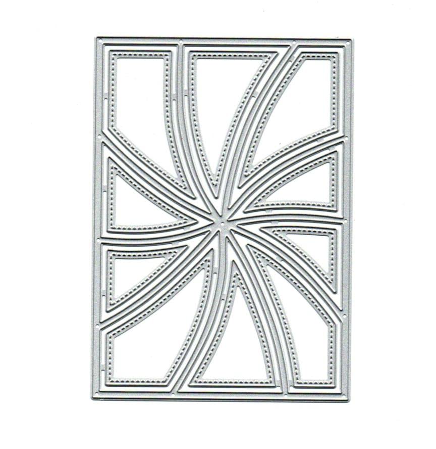 Rectangle Grid Frame Cutting Die Cuts, DIY Crafts Template Stitched Whirl Rectangle Frame Scrapbook Cards Cutting Dies Cut Stencils for DIY Embossing Card Making Decorative Paper Dies Scrapbooking