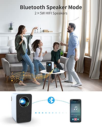 WiFi Projector Home Cinema Wireless 1080P Movie Projectors for iOS & Android, 7000 Lumens Full HD Indoor Outdoor Gaming Projector, Compatible with Airplay, Smartphone, TV Stick, HDMI, USB, PS5