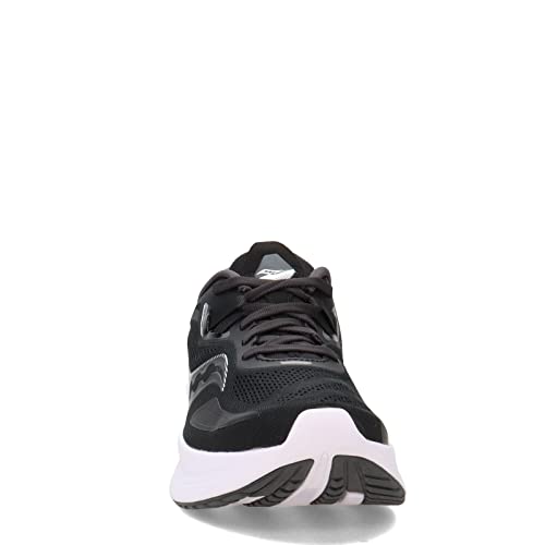 Saucony Women's Guide 15 Running Shoe, Black/White, 8 Wide