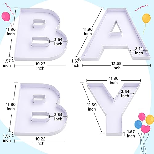 VLN DESIGNS Baby Letter Boxes - Gender Reveal Decor, Fillable Cardboard Letters for Charcuterie Boards, Baby Shower Decorations