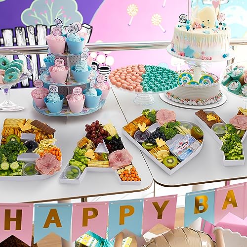 VLN DESIGNS Baby Letter Boxes - Gender Reveal Decor, Fillable Cardboard Letters for Charcuterie Boards, Baby Shower Decorations