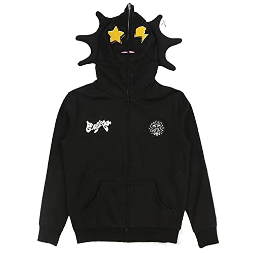 KOSUSANILL Y2k Womens Men Full Zip Up Designer Hoodies Over Face Retro Lazy Style Harajuku Puff Graphic Print Oversized Jacket Streetwear