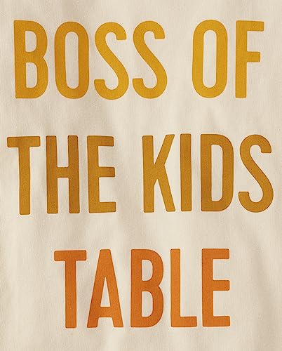 The Children's Place Unisex-Baby and Toddler Long Sleeve Fall Thanksgiving Graphic T-Shirt Kids Table Boss 2T