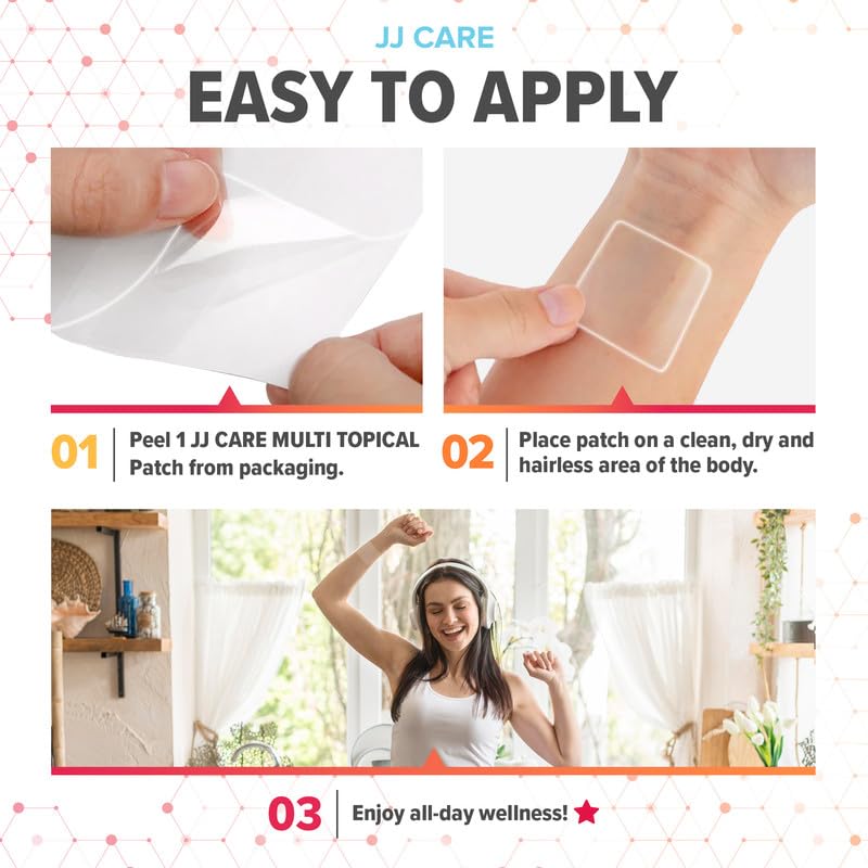 JJ CARE Multi Topical Patch (Pack of 60), Daily Use Topical Patch for 2 Months Supply, Essential Patches for Wellness Support