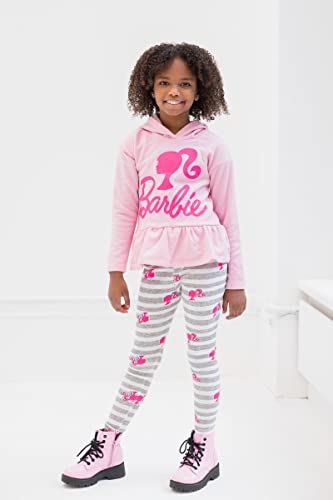 Barbie Little Girls Peplum Fleece Hoodie & Peplum Leggings Pink 6-6X