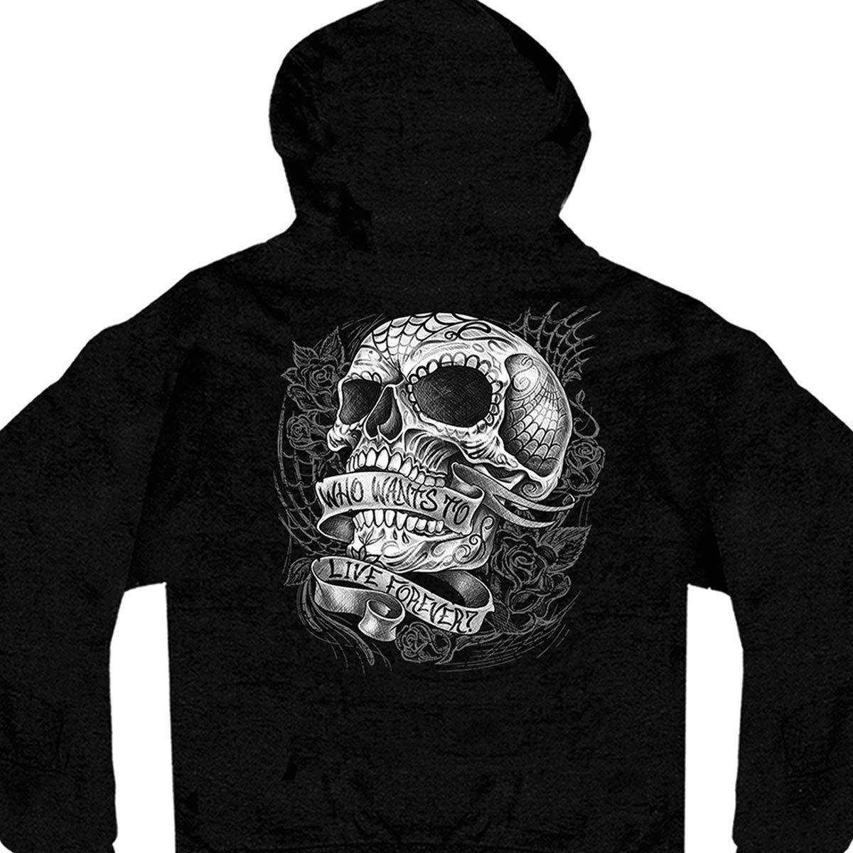Hot Leathers mens Motorcycle fashion hoodies, Black, 2X US