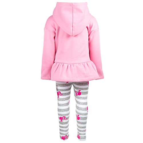 Barbie Little Girls Peplum Fleece Hoodie & Peplum Leggings Pink 6-6X