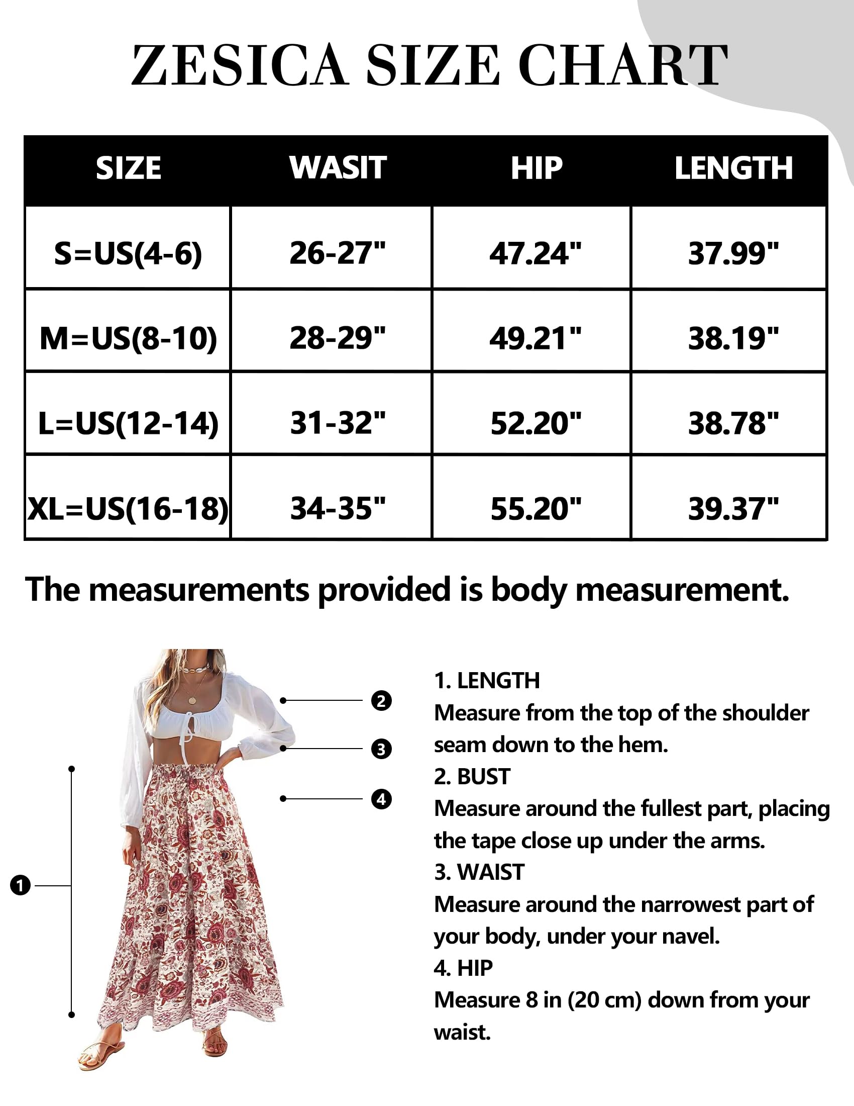 ZESICA Women's 2025 Summer Bohemian Floral Printed Elastic Waist A Line Maxi Skirt with Pockets,Floral White,Medium