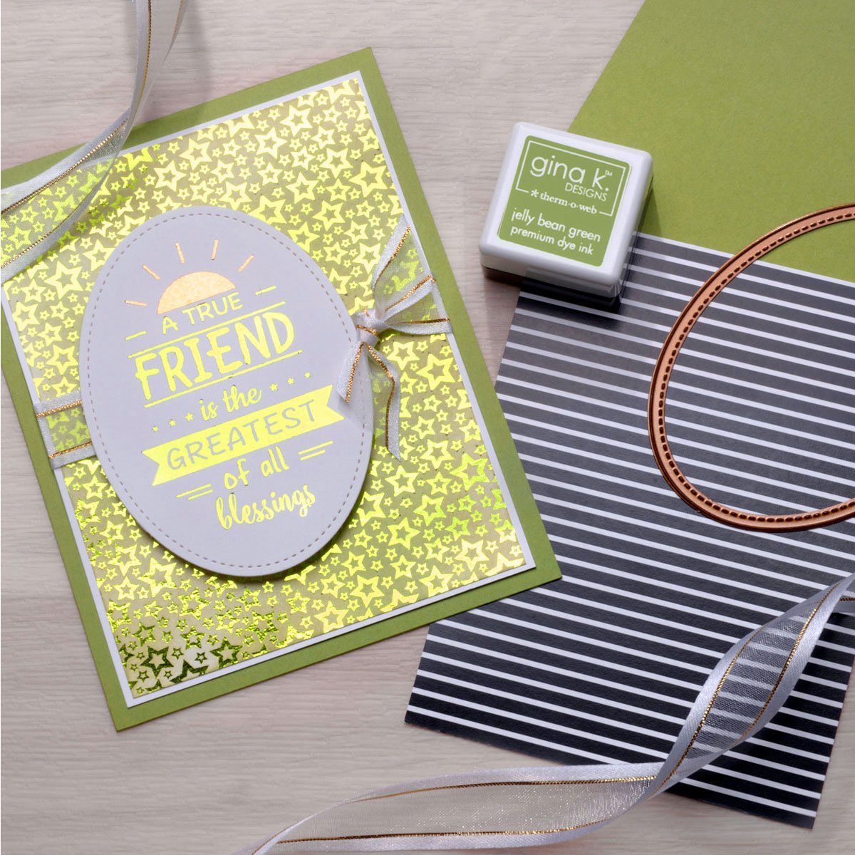 Gina K. Designs for Therm O Web Fancy Foils, 6" x 8", Jelly Bean Green 12 Count